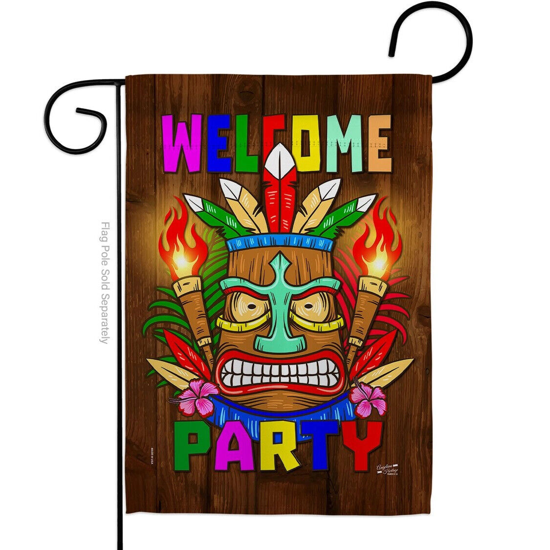 Two Group Flag Welcome Tiki Party Celebration Tropical Decor Flag ...