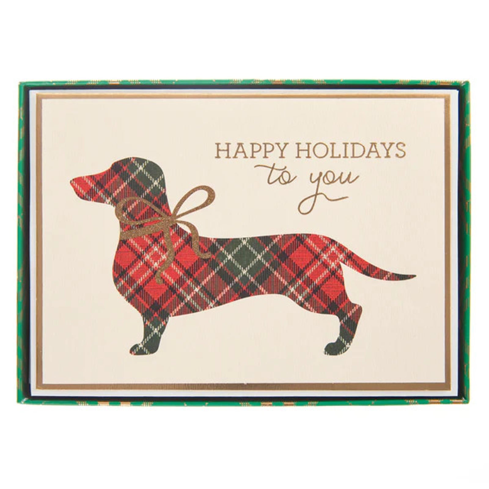 Graphique Plaid dachshund Large Classic Holiday Boxed Card 15ct – Love ...