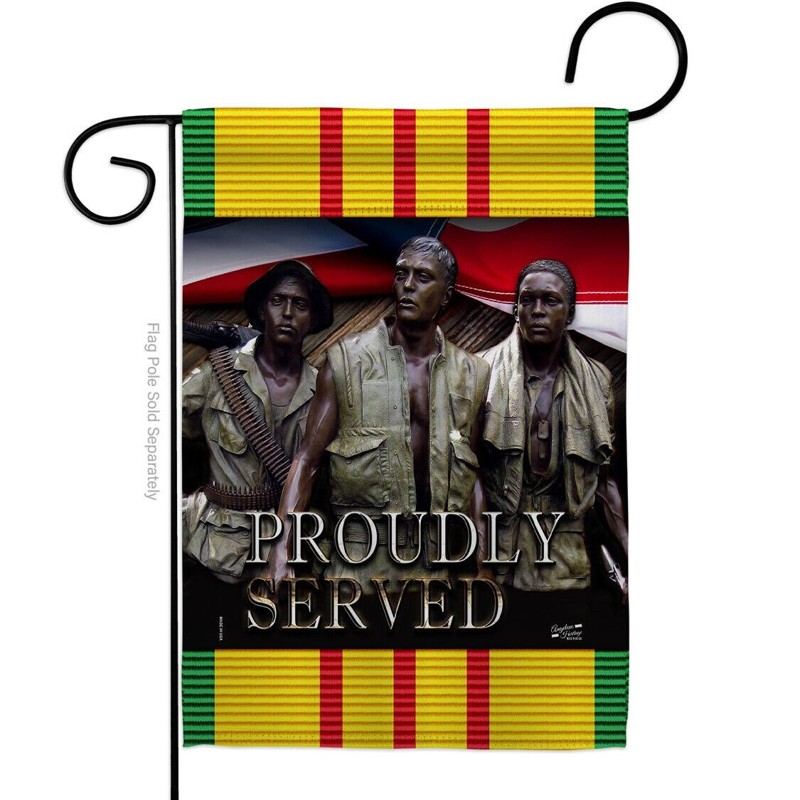 Two Group Flag Proudly Served Armed Forces Military Service Decor Flag ...